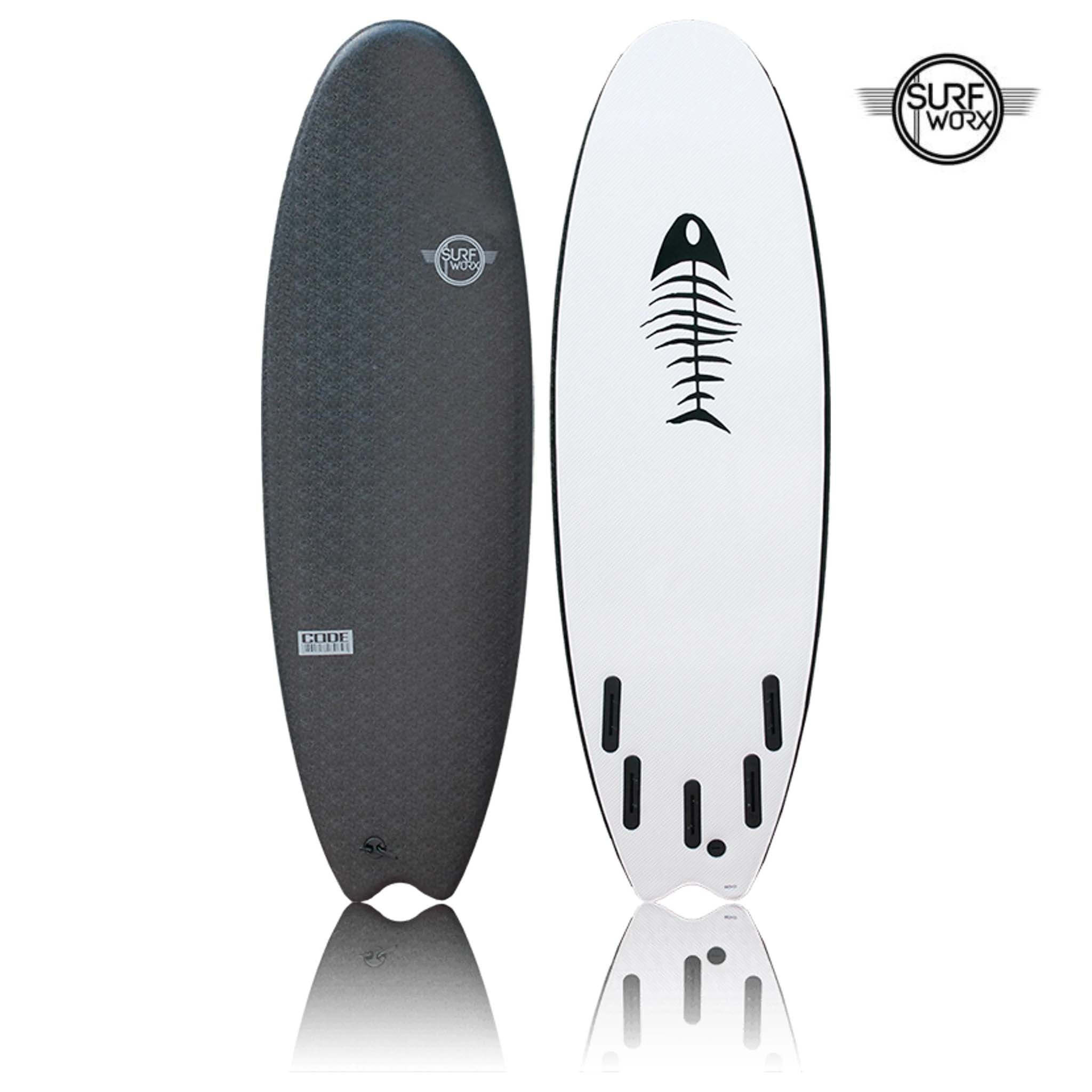 SURFWORX Softboard Pro Line Code 5 Fin Swallow Tail (+FREE Fins & Leas ...